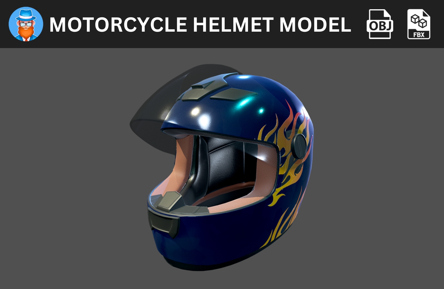 Motorcycle Helmet 3D Model by Ahmad Merheb