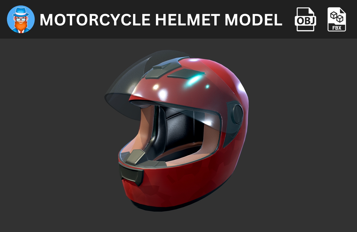 Motorcycle Helmet 3D Model by Ahmad Merheb