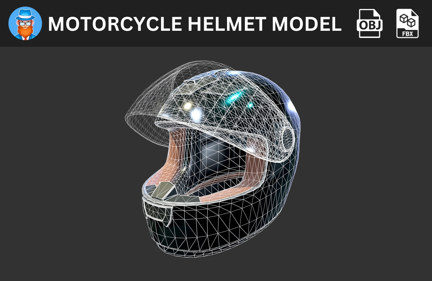 Motorcycle Helmet 3D Model by Ahmad Merheb