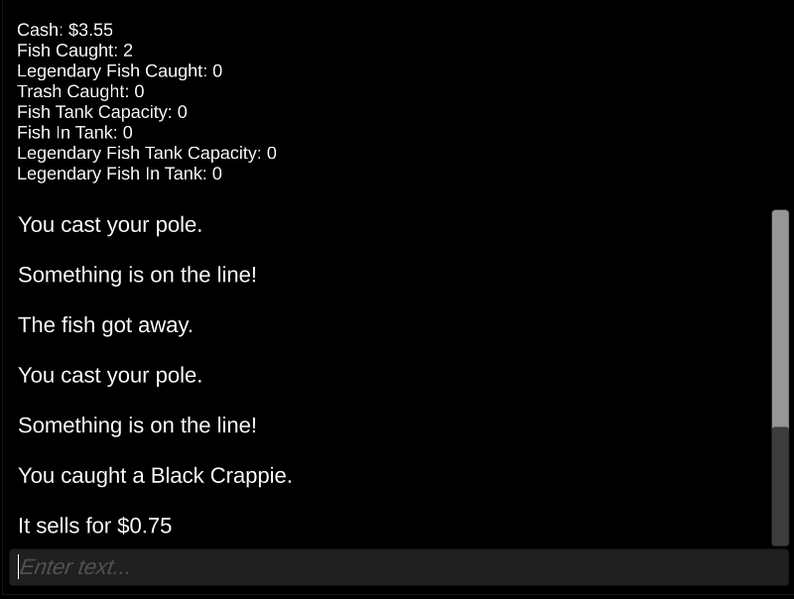Text Based Fishing by Golden Log Games