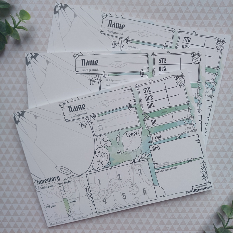 Mausritter - Character Sheet by rikamuffin