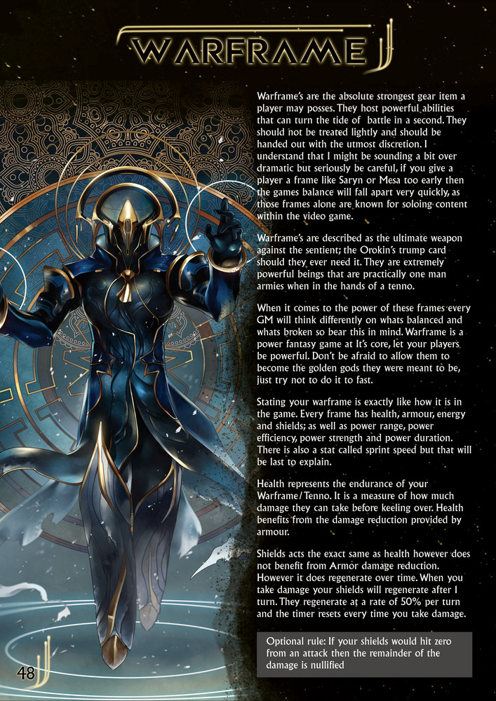 Warframe Tabletop RPG, All Books and Sheets by Theweejo