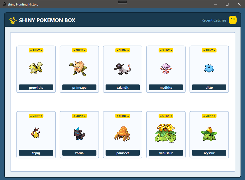 Pokemon Shiny Hunting Tracker - GlimmerDex by Peavee