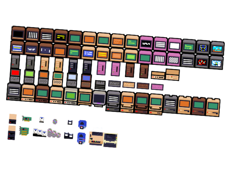 Pixel Art Computer CRT Terminal Monitors by LiamRogersDeveloper