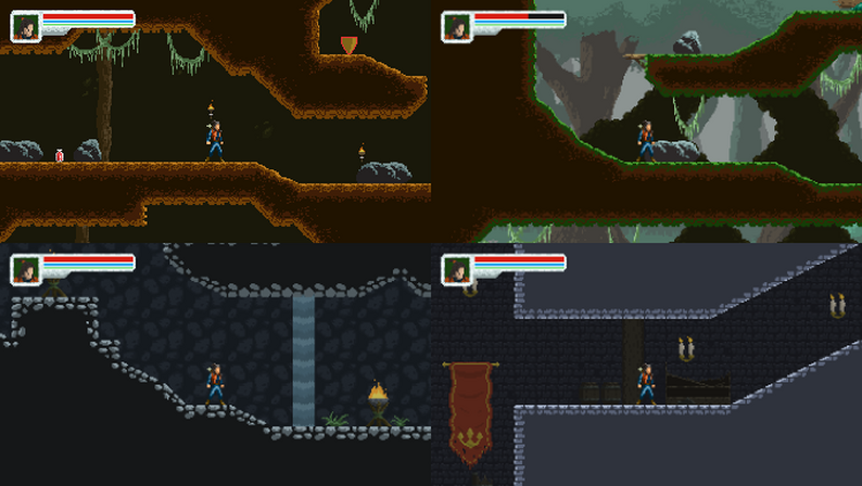 Pixel art Terrain Tilesets for Platform Games by pixelvspixel