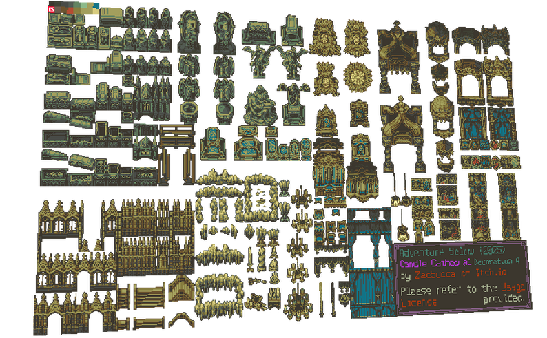 Candle Cathedral - 16x16 Gothic Dungeon Tileset by Zaebucca