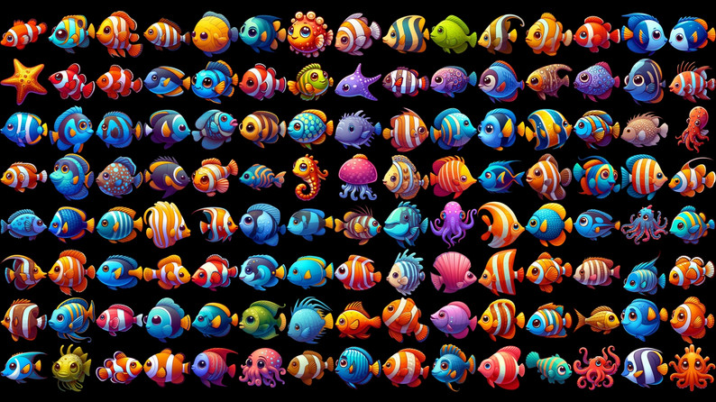 Pack 50 - Fishes - 700+ Sprites by FortressSide