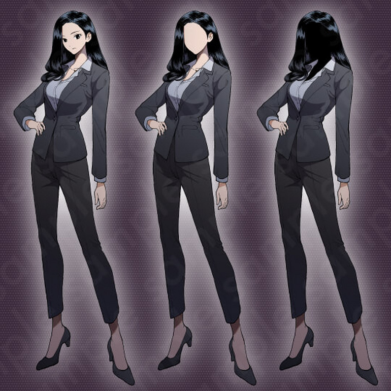 [Mystery Character Sprite] Career Woman in Suit – Black Hair | PNG with ...