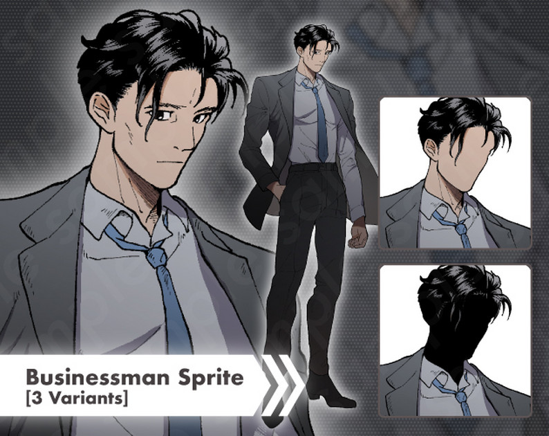 [Mystery Character Sprite] Businessman in Suit – Black Hair | PNG with ...