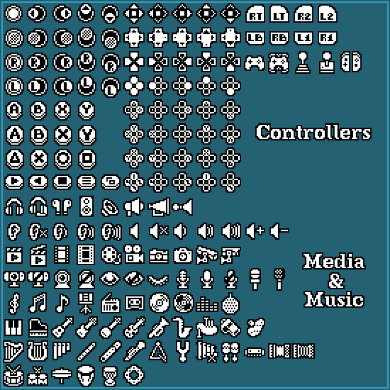 1-bit Pixel Icons by Nikoichu