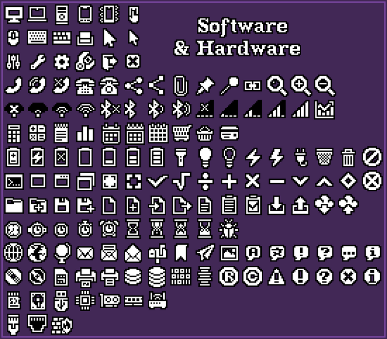 1-bit Pixel Icons by Nikoichu