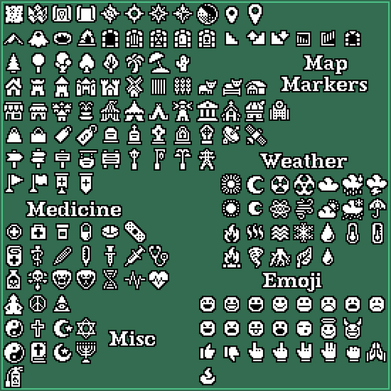 1-bit Pixel Icons by Nikoichu