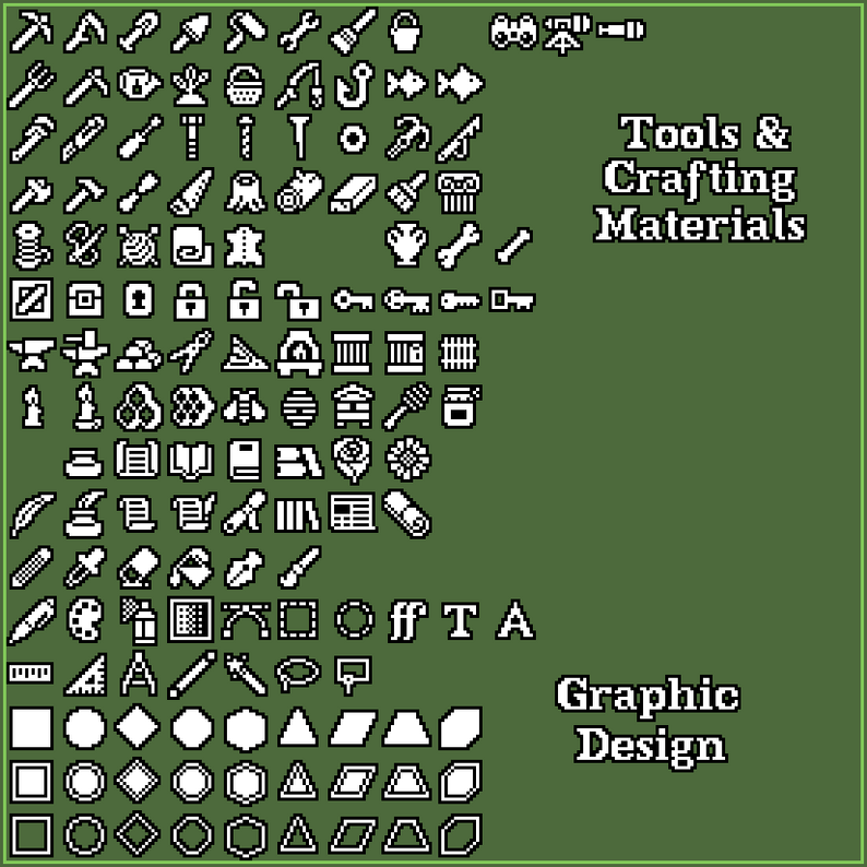 1-bit Pixel Icons by Nikoichu