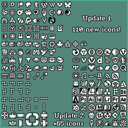Update 2 - 65 new icons! - 1-bit Pixel Icons by Nikoichu