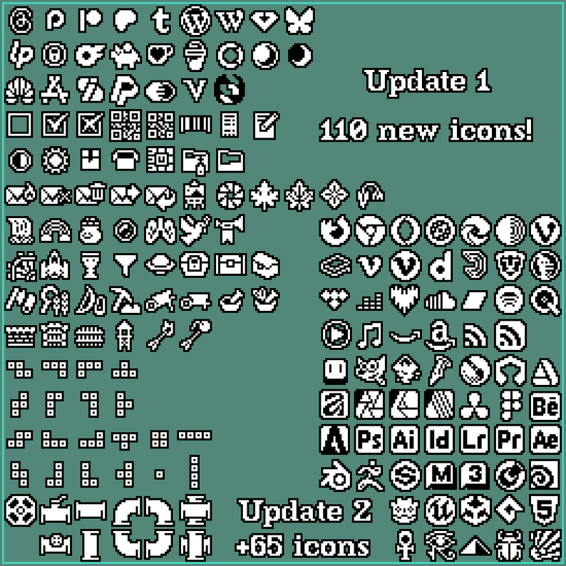1-bit Pixel Icons by Nikoichu