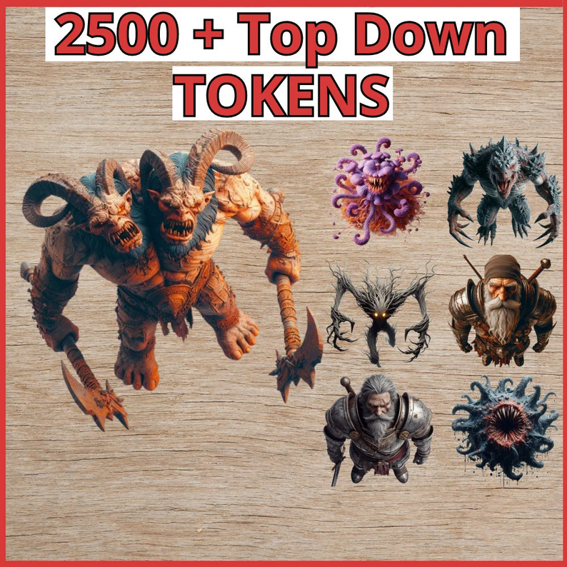 2500 Top down view Tokens for Tabletop RPGs Perfect for Roll20, Foundry ...