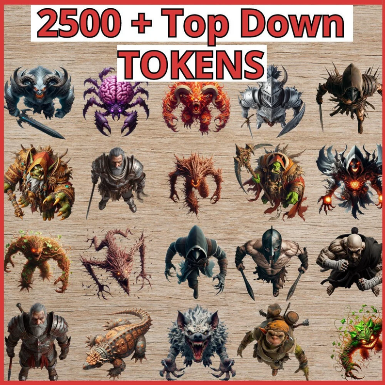 2500 Top down view Tokens for Tabletop RPGs Perfect for Roll20, Foundry ...