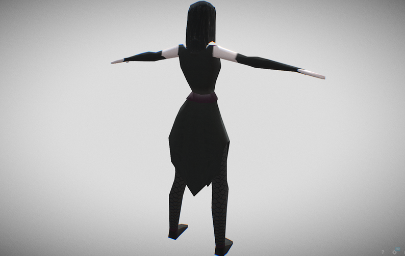 Goth PS1 Female Character Asset by CapCrowGames