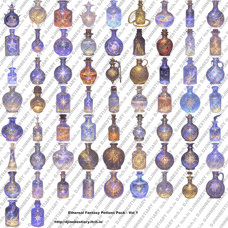 Ethereal Fantasy Potions Pack Vol. 1 – 65 Magical Items -- AI ASSISTED ...