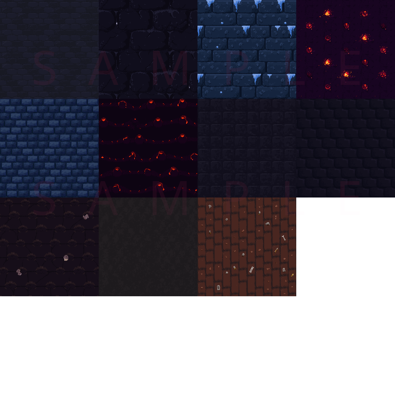 Pixel Dungeon Background Pack (11 Textures) by joser27