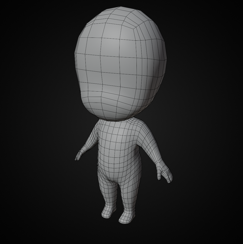 Stylized Chibi Character Base – Blender + FBX + OBJ by Zero