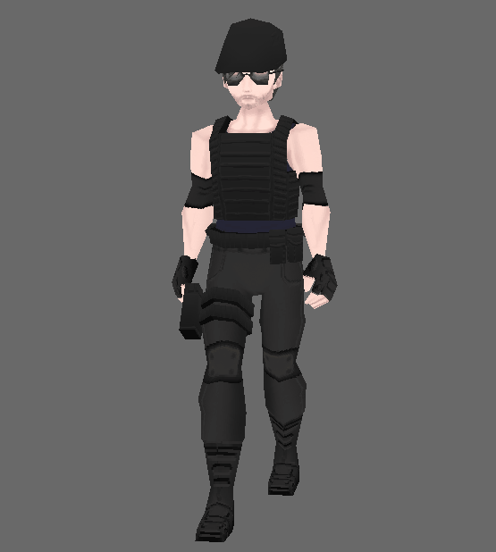 PSX Low Poly Character - Male Gunner 001 - Game Ready by Neko Ninja Labs