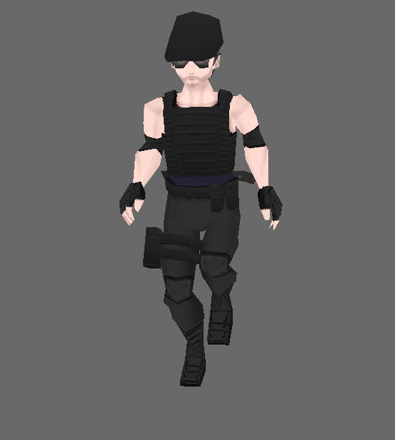 PSX Low Poly Character - Male Gunner 001 - Game Ready by Neko Ninja Labs