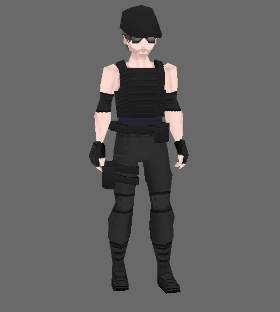 PSX Low Poly Character - Male Gunner 001 - Game Ready by Neko Ninja Labs