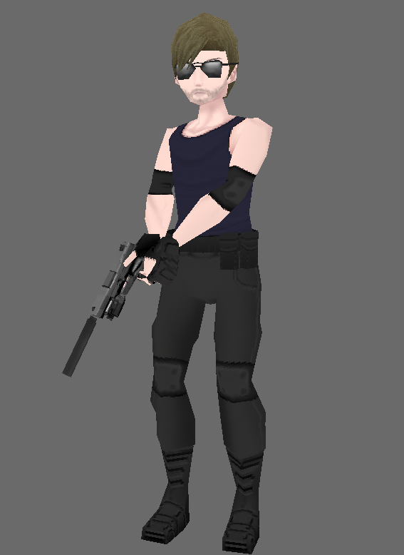 PSX Low Poly Character - Male Gunner 001 - Game Ready by Neko Ninja Labs
