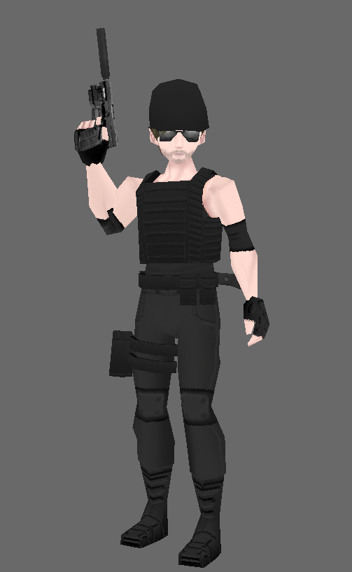 PSX Low Poly Character - Male Gunner 001 - Game Ready by Neko Ninja Labs