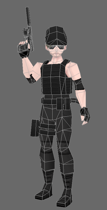 PSX Low Poly Character - Male Gunner 001 - Game Ready by Neko Ninja Labs
