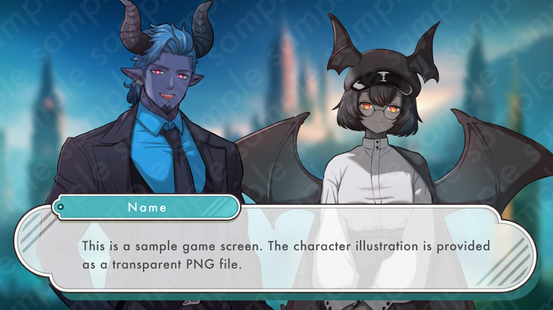 【Character Sprite】Demon Butler in Blue Suit – Fantasy Secretary or ...