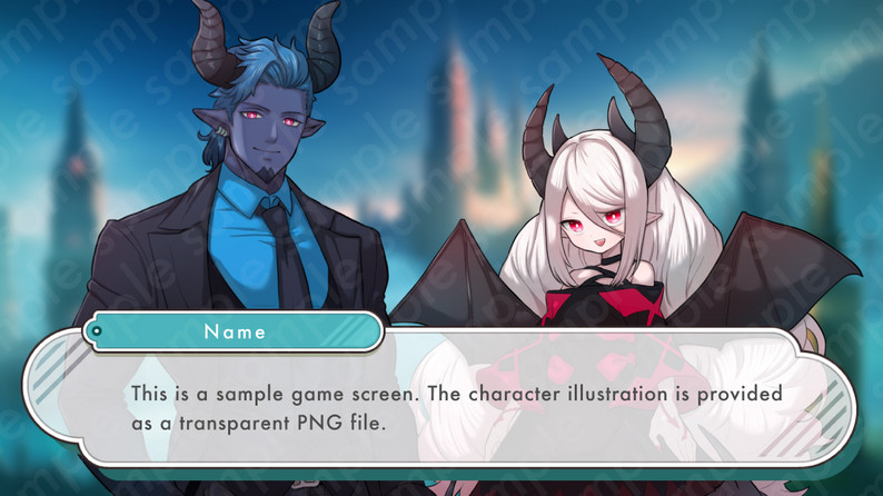 【Character Sprite】Young Demon Princess – White-Haired Fantasy Girl in ...