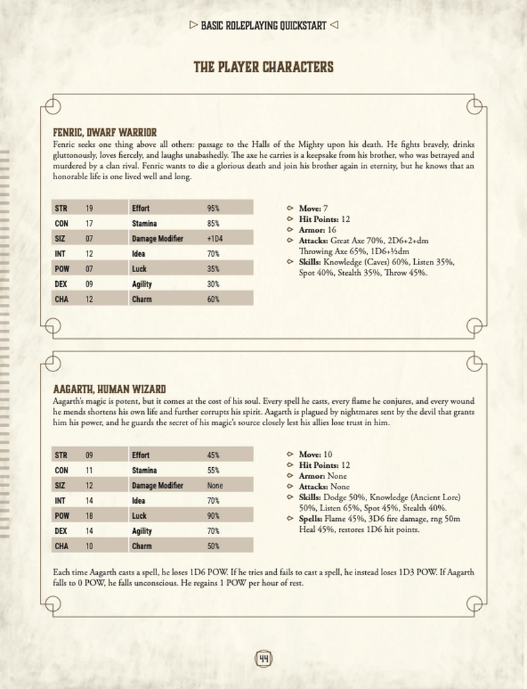 Basic Roleplaying: Universal Game Engine - Free Quickstart with three adventures by Chaosium