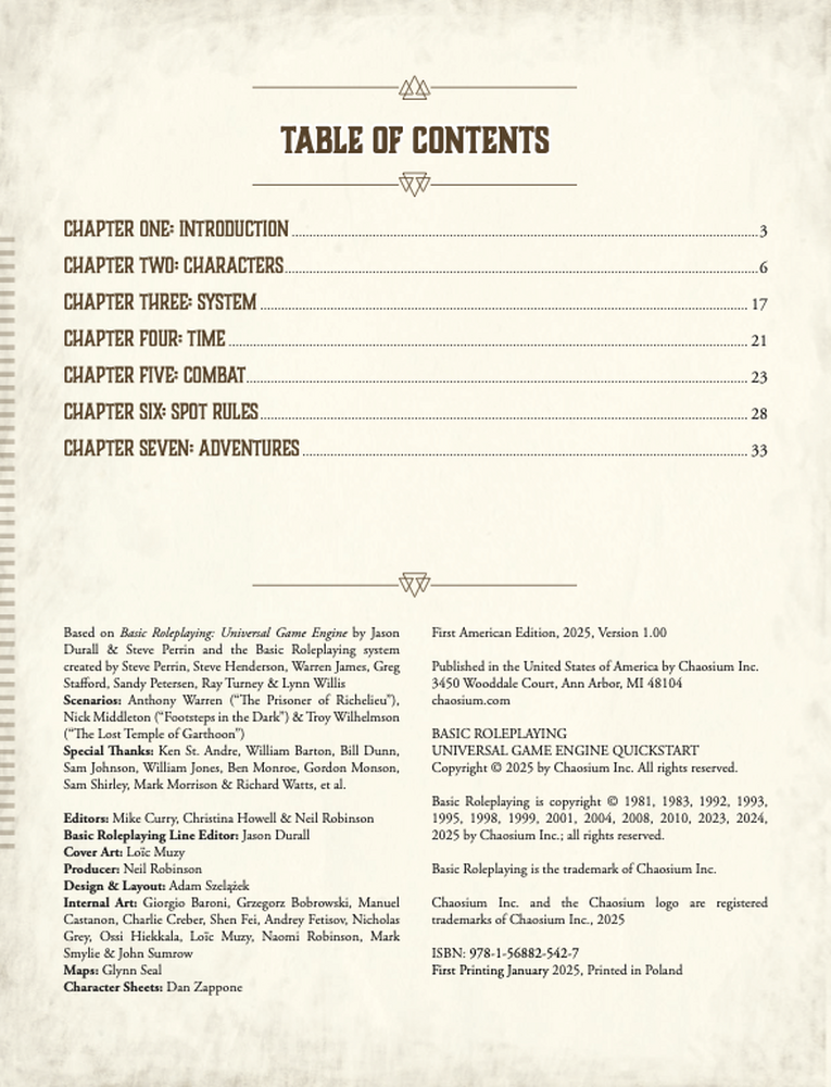 Basic Roleplaying: Universal Game Engine - Free Quickstart with three ...