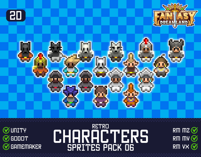 Character Sprites Asset Pack 6 [Fantasy Dreamland] by ELV Games
