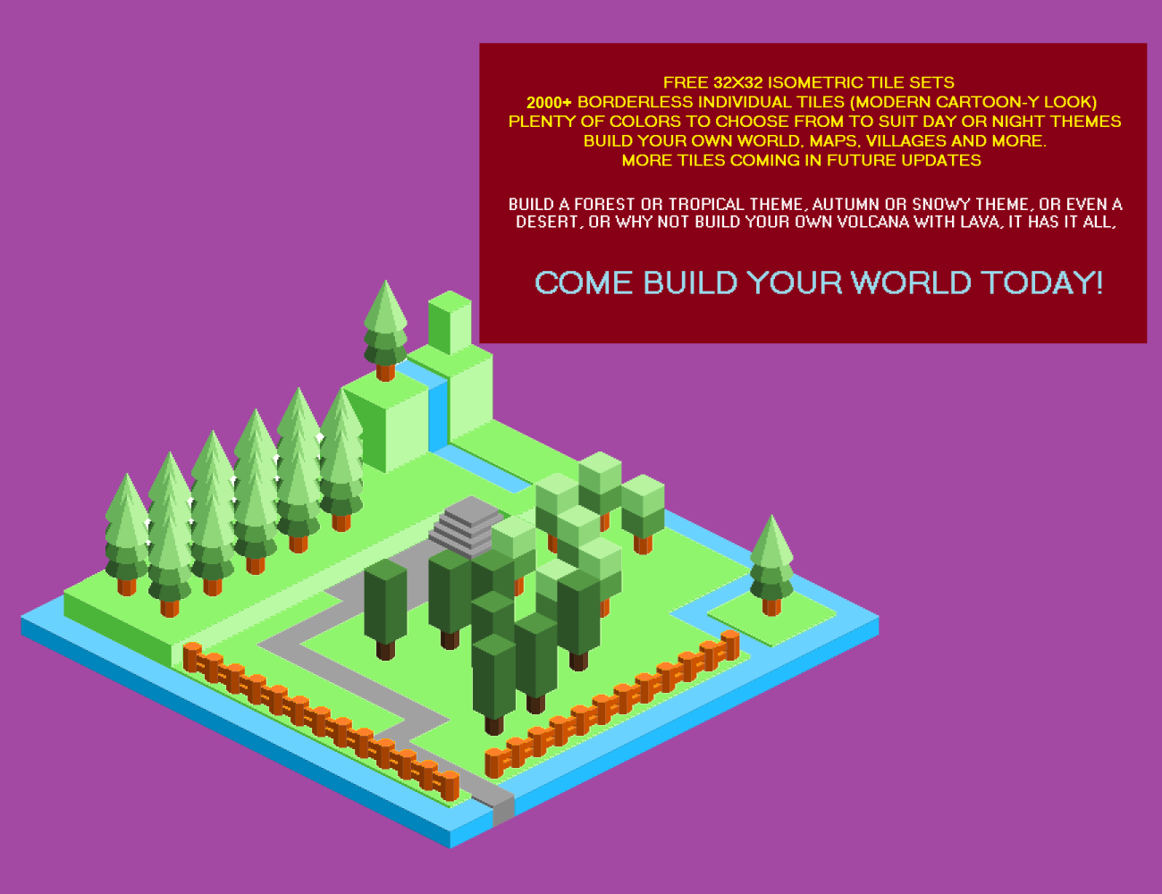 32x32 isometric tile set 1 starter pack by Zro Dfects