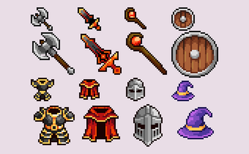 RPG Icon Pack (200+) – 16x16 & 32x32 Pixel Art by Akari21