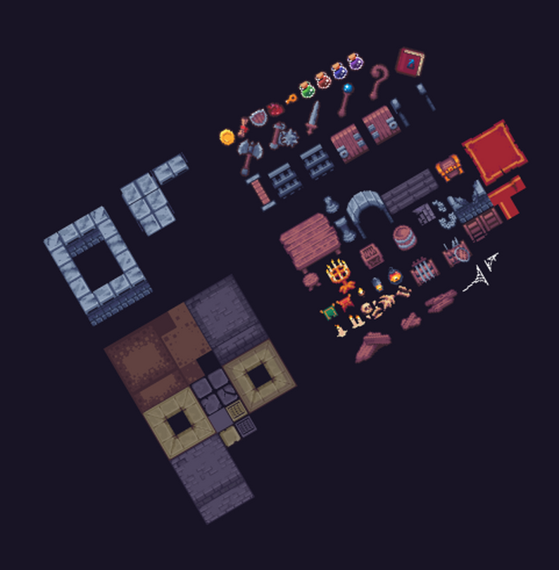 Dungeon Crawler Asset Pack by acursedpixel.