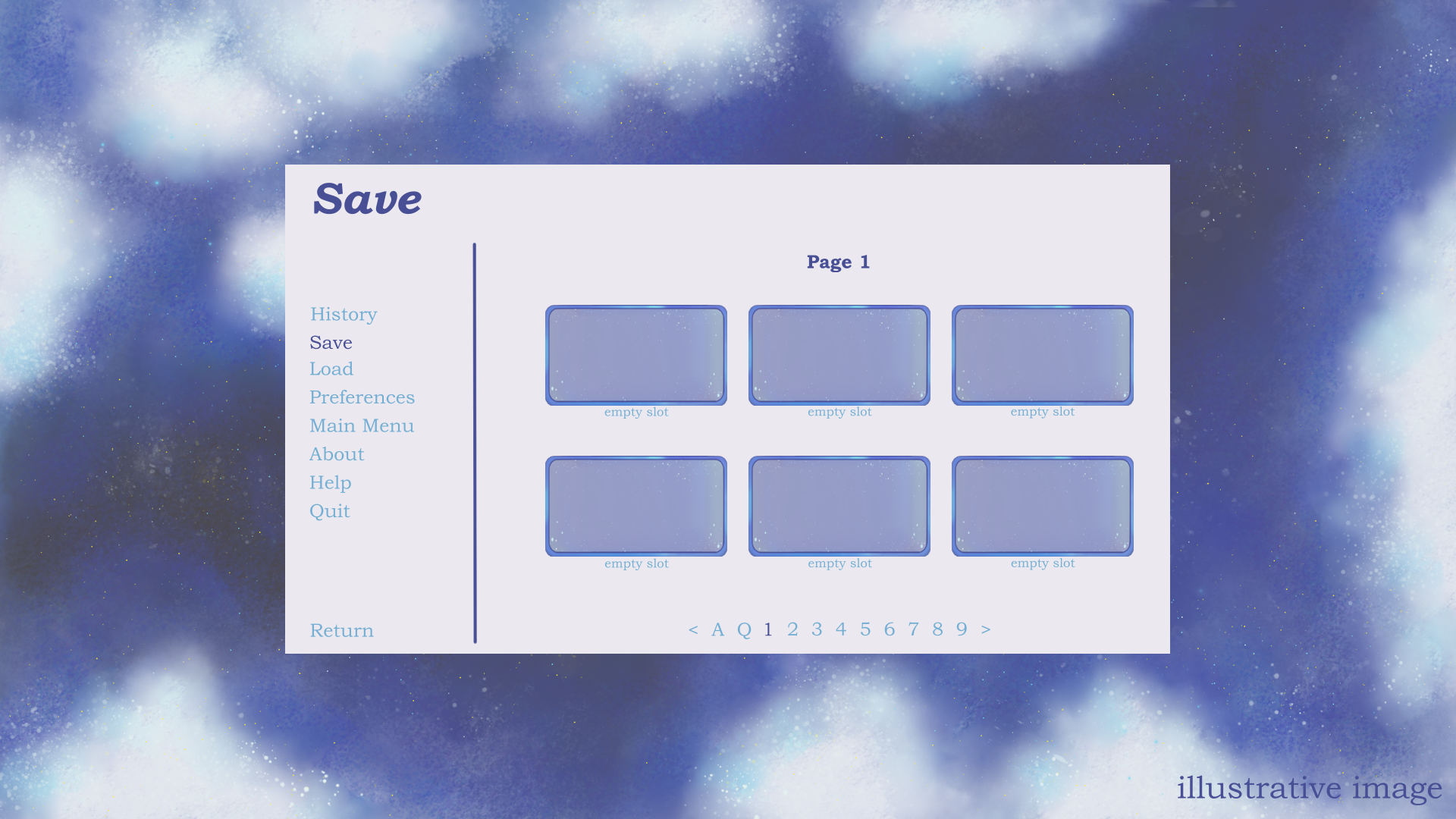 Galaxy Sky - Visual Novel GUI by ThayBrownie