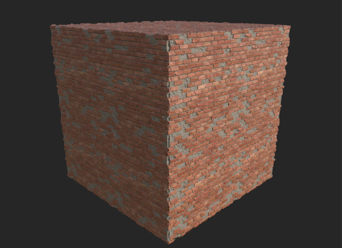 Exposed Red Brick Wall with Cement-4K by AMANIIE