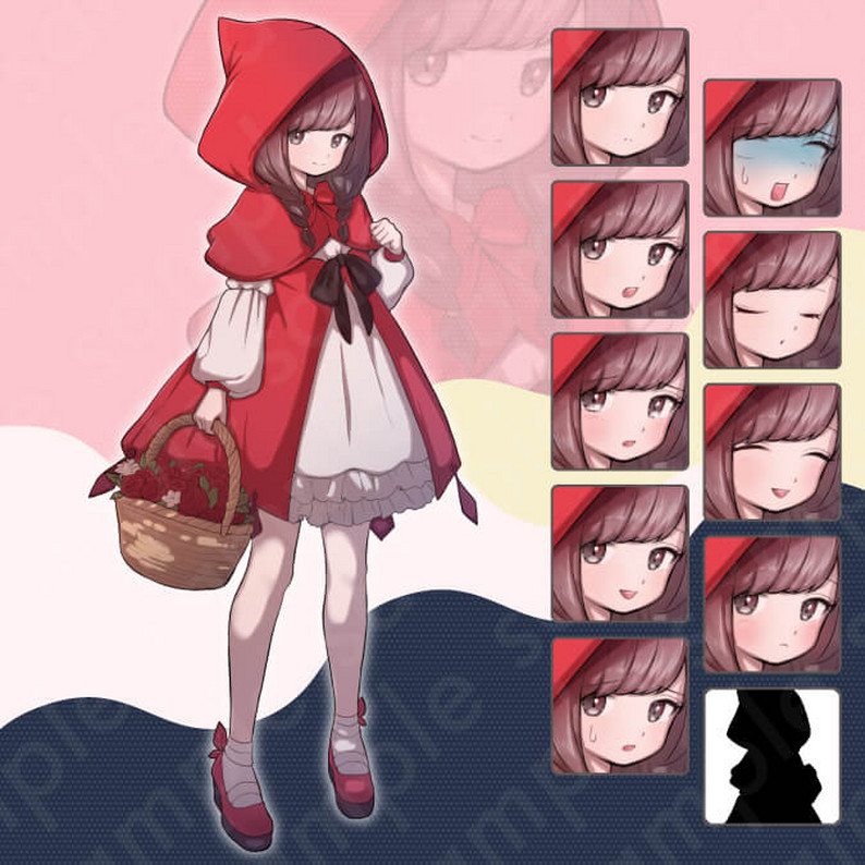 [Fantasy Character Sprite] Red Hood Girl – Basket-Carrying Fairy Tale ...