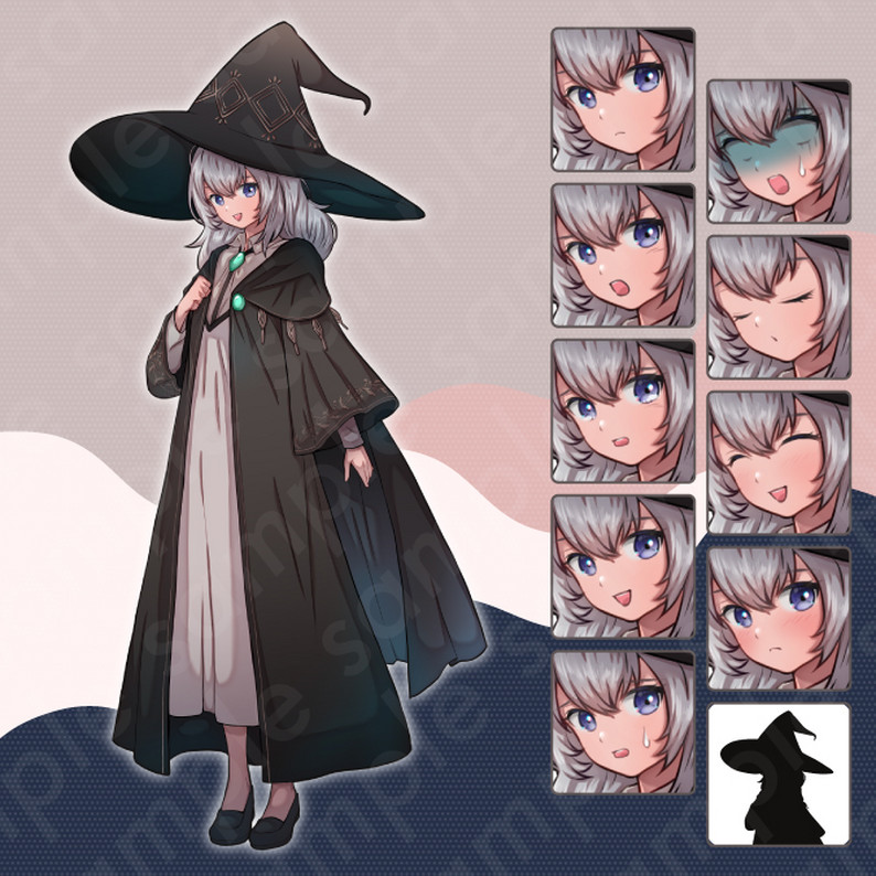 [Fantasy Character Sprite] Silver-Haired Witch Apprentice Girl | PNG ...