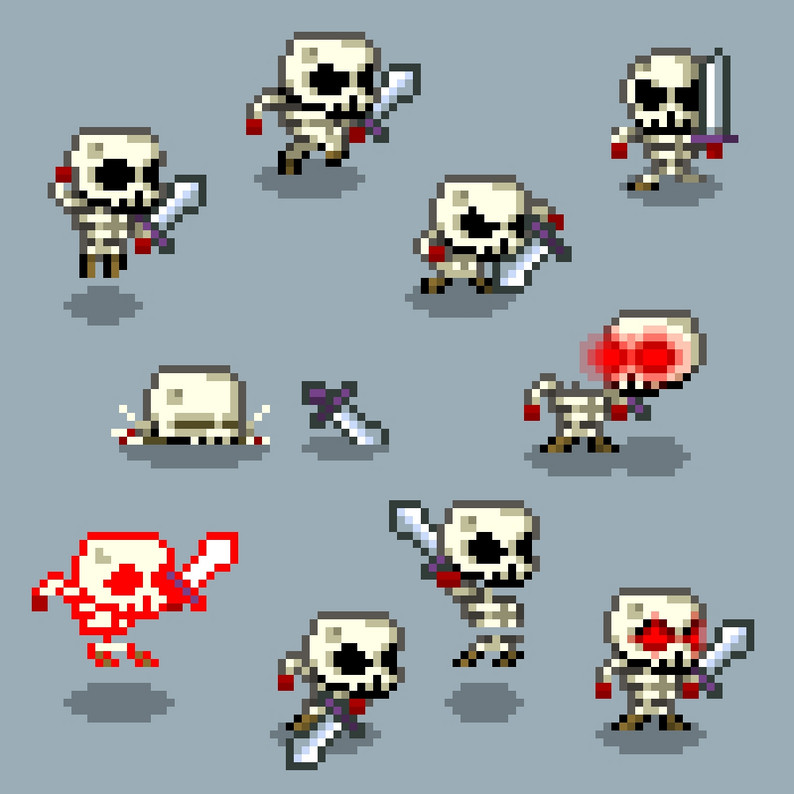 Evil Skeleton Pixel Art Character Asset Pack! by pix.ollie