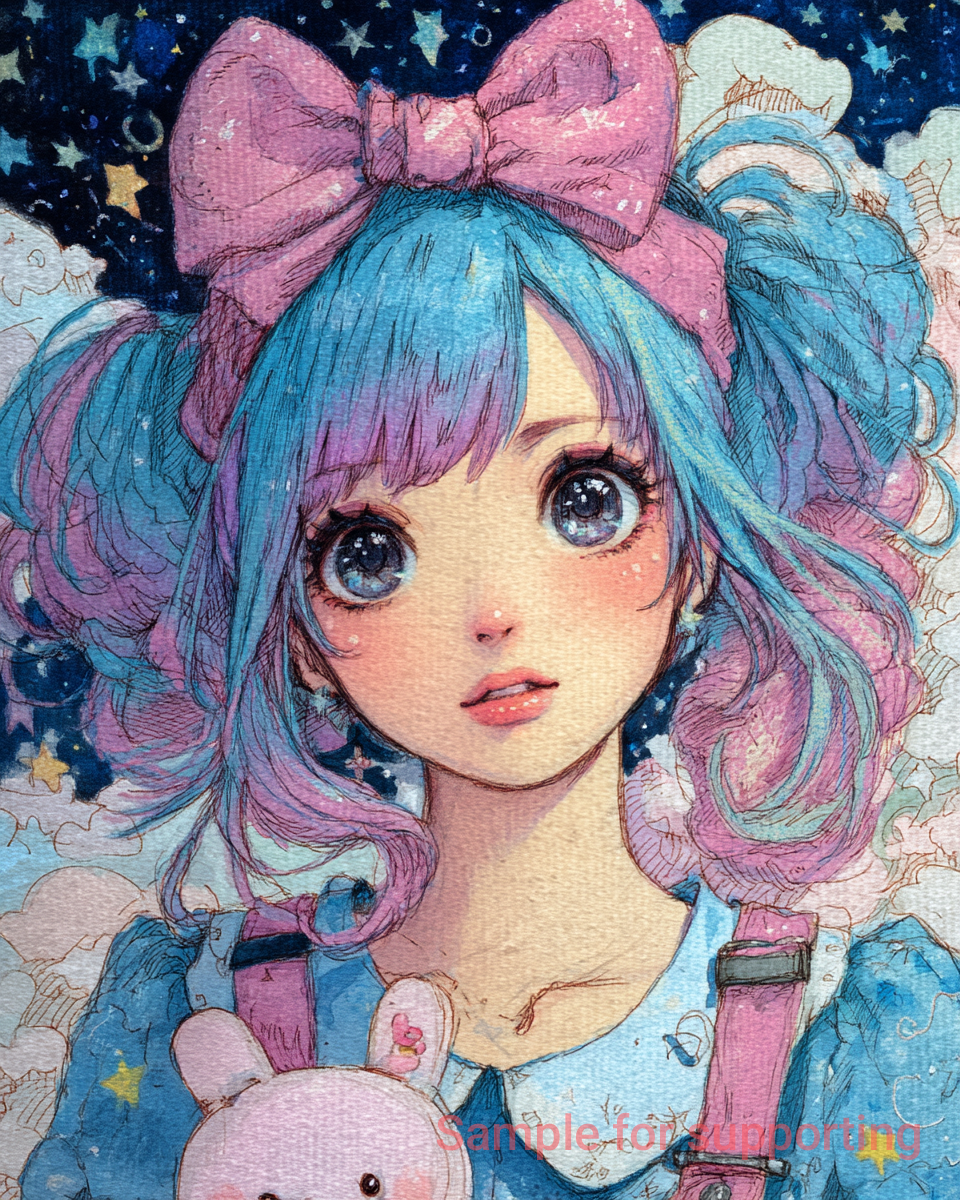 Kawaii Pastel Anime Avatar Pack – Hand-drawn Japanese Cute Girl ...