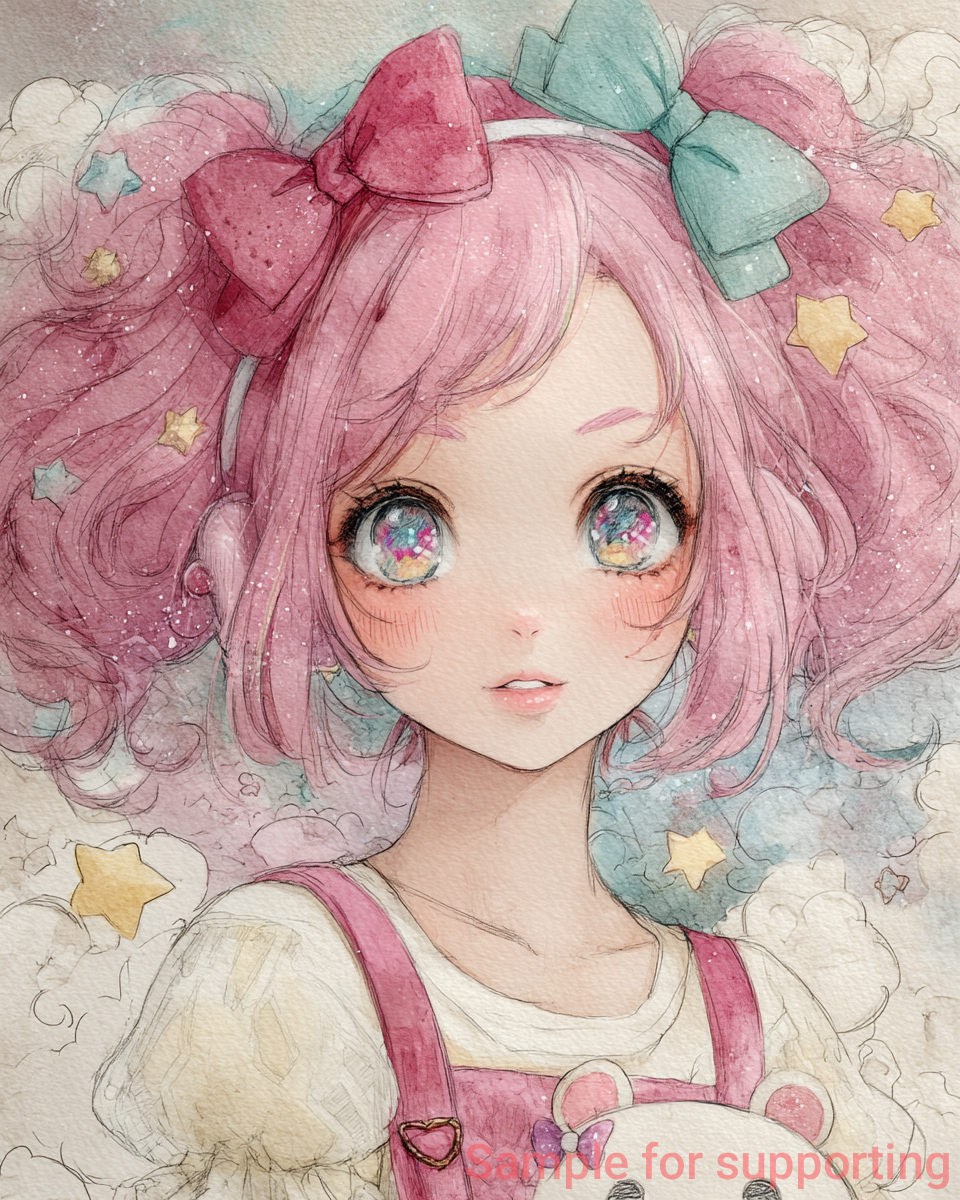 Kawaii Pastel Anime Avatar Pack – Hand-drawn Japanese Cute Girl ...