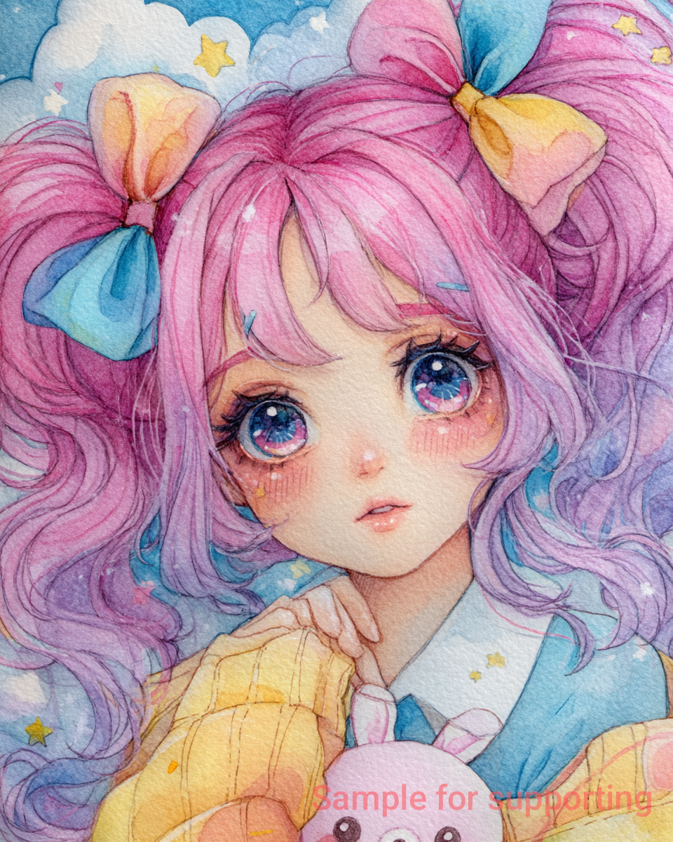 Kawaii Pastel Anime Avatar Mega Pack 8 Hand drawn Japanese Cute Girl ...