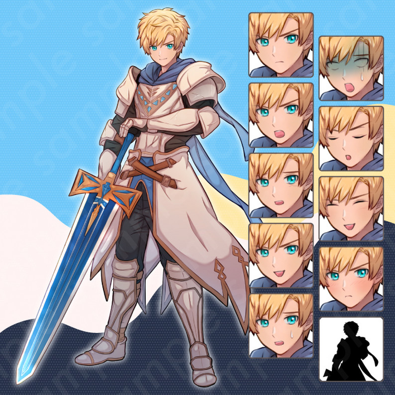 [Fantasy Character Sprite] Blonde Knight Boy – Heroic Teen Swordsman ...