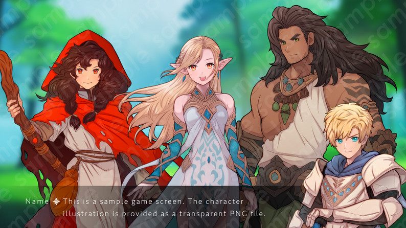 [Fantasy Character Sprite Set] Mage, Knight, Elf Princess, Beastmaster ...
