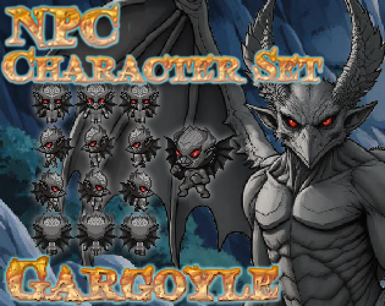 RPG Maker NPC Character Set - Gargoyle by GalacticGod